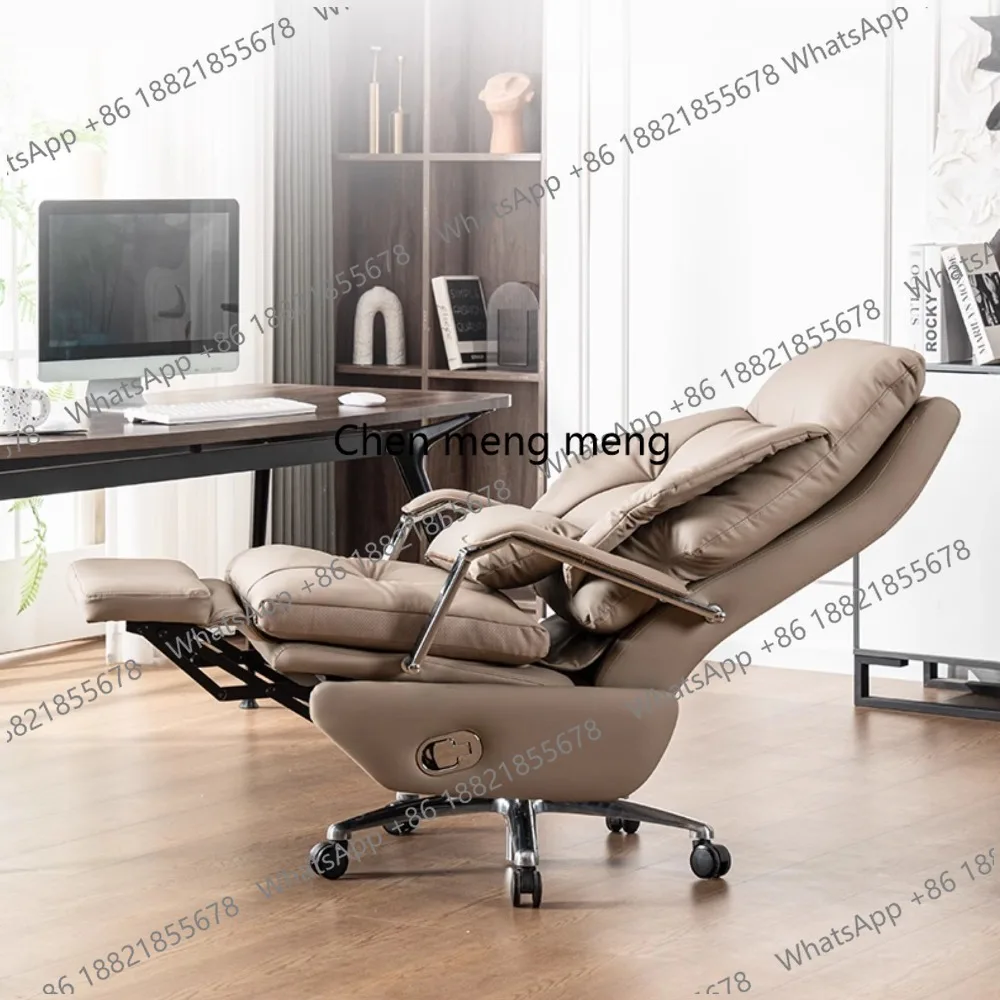 Electric Leather Reclining Office Chair with Footrest, Ergonomic ...