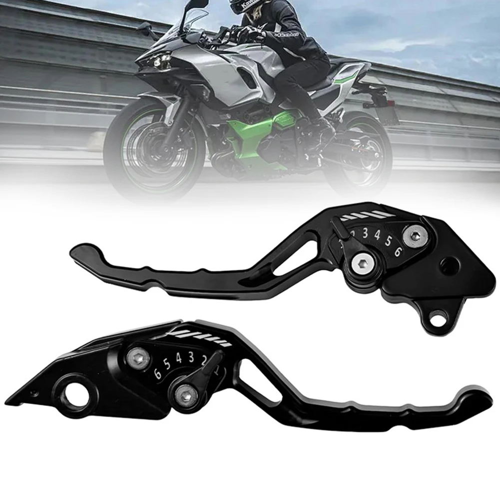 Motorcycle Brake Clutch Lever Handle Grip CNC Aluminum Alloy Adjustable ...