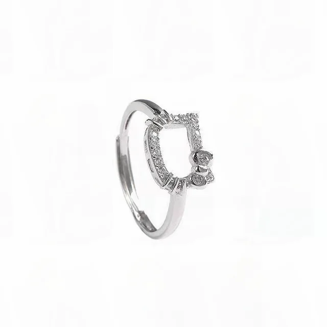 New Sanrio Kawaii Hello Kitty Rings Silver Sweet Open Adjustable Rings ...