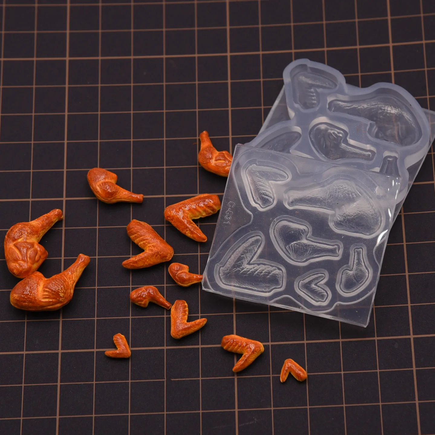 Miniature simulation clay food and play chicken leg and chicken wing ...