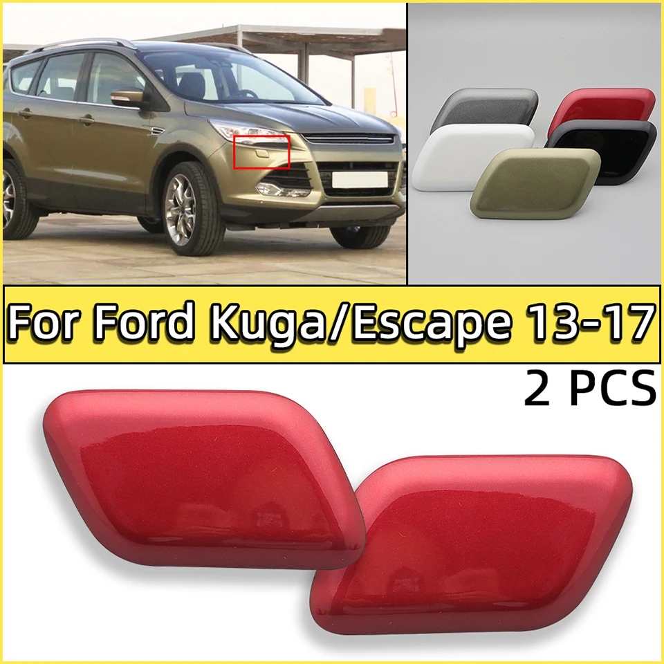 2pcs Front Bumper Headlight Washer Sprayer Cover Cap For Ford Kuga 2013 ...