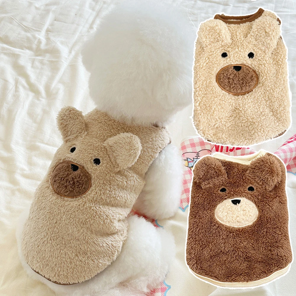 Winter-Warm-Pet-Dog-Sweaters-Coat-Plush-Bear-Sweater-Pets-Cute-Dog ...