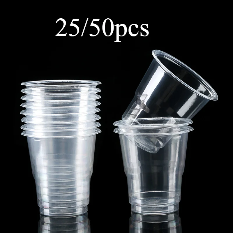 25-50pcs-New-Disposable-Transparent-Plastic-Cup-Outdoor-Picnic-Birthday ...
