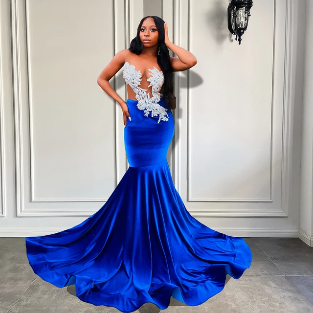 Short Blue And Black Prom Dresses