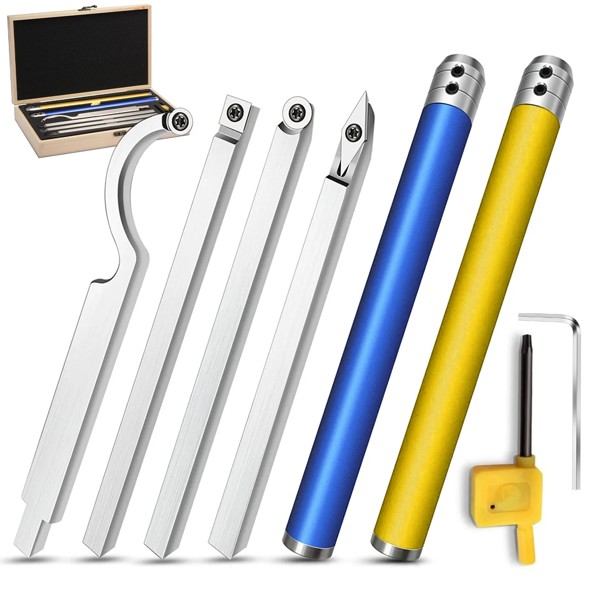 Wood-Turning-Lathe-Tool-Set-Sharp-Wood-Lathe-Chisel-Kit-Diamond-Shape ...