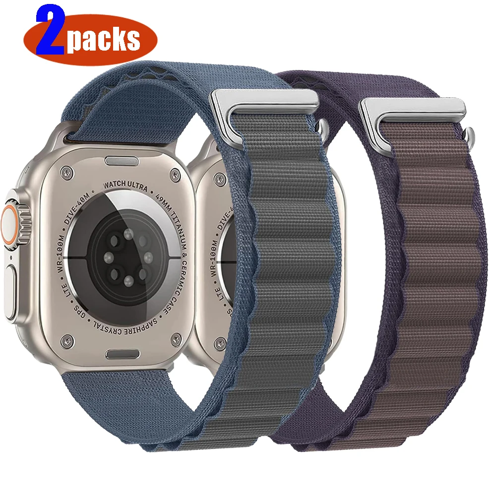 2pcs-Alpine-Loop-Nylon-strap-for-apple-watch-ultra-ultra2-band-49mm-9-8 ...