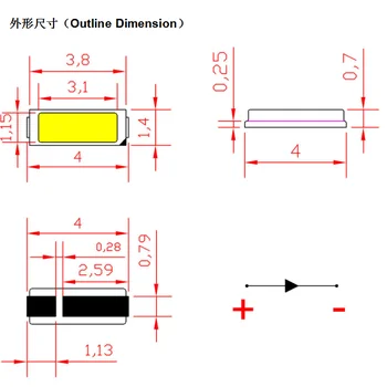 4014 SMD LED GOLD 4.0*1.4mm High brightness High quality lamp beads