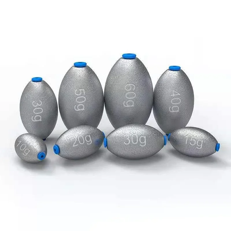 10pcs-Olive-Shaped-Lead-Sinkers-1g-10g-Hollow-Lead-Fishing-Weight-with ...