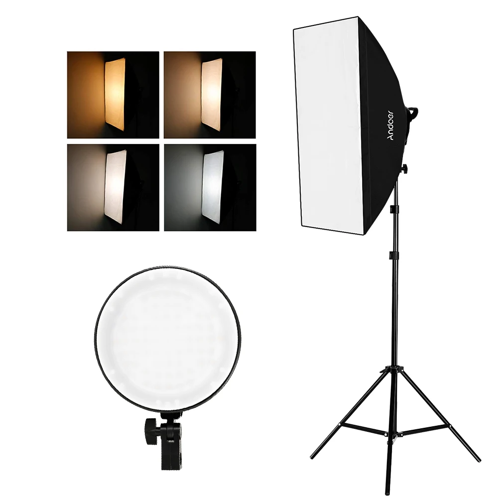 Andoer-Studio-Photography-Softbox-LED-Light-Kit-with-50x70cm-Softbox ...