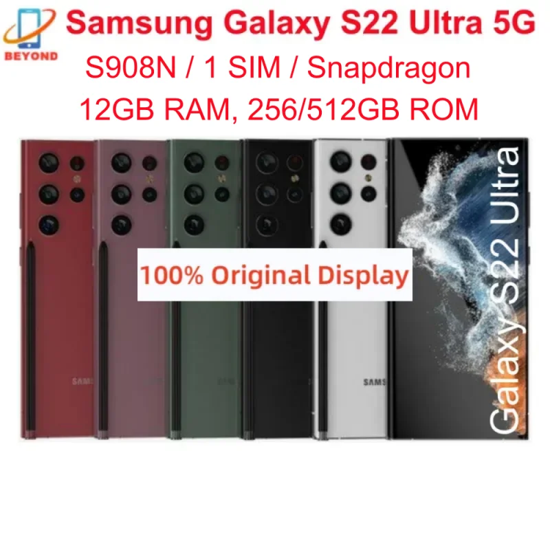 Samsung-Galaxy-S22-Ultra-5G-S908N-6-8-AMOLED-RAM-12GB-ROM-256-512GB ...