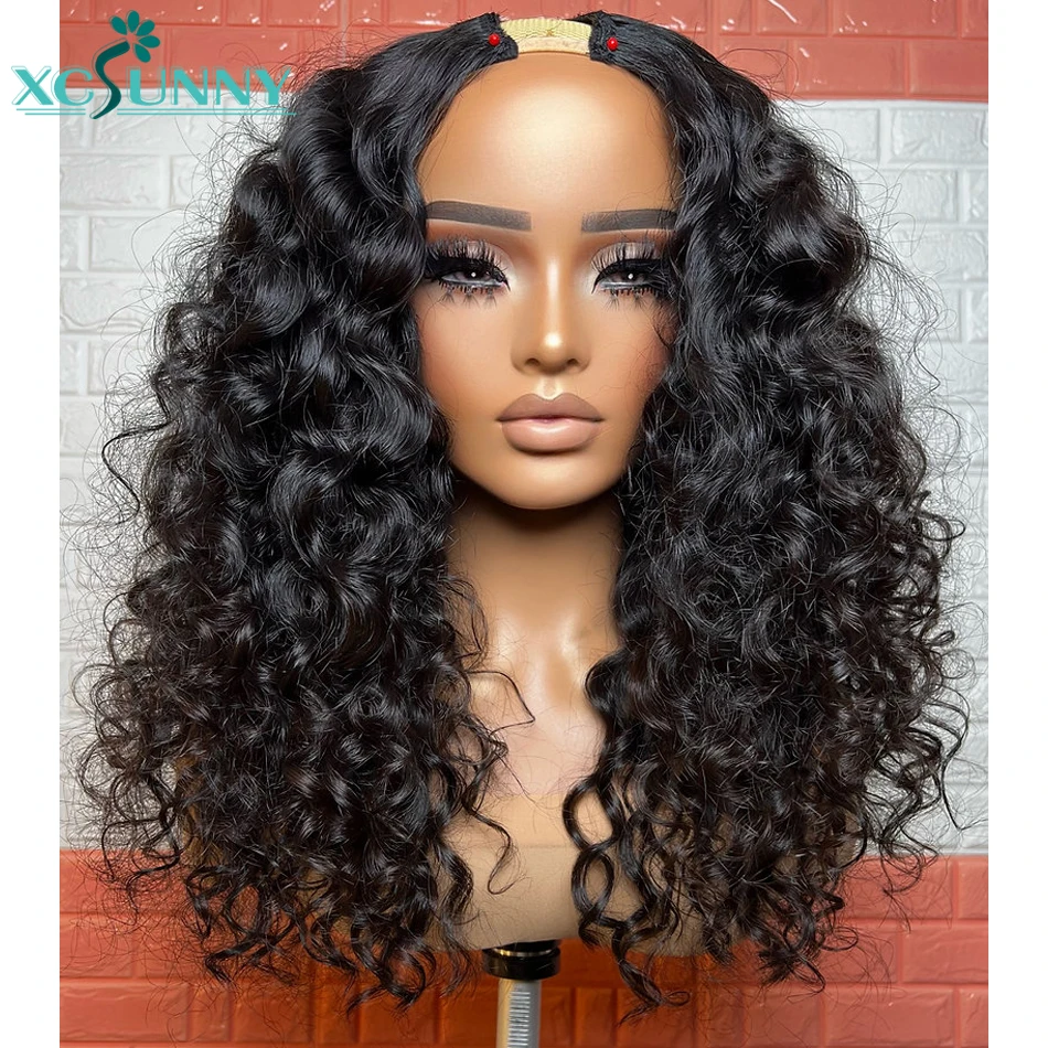 Wet And Wavy V Part Wig Human Hair Glueless V Shape Wig Upgrade U Part ...