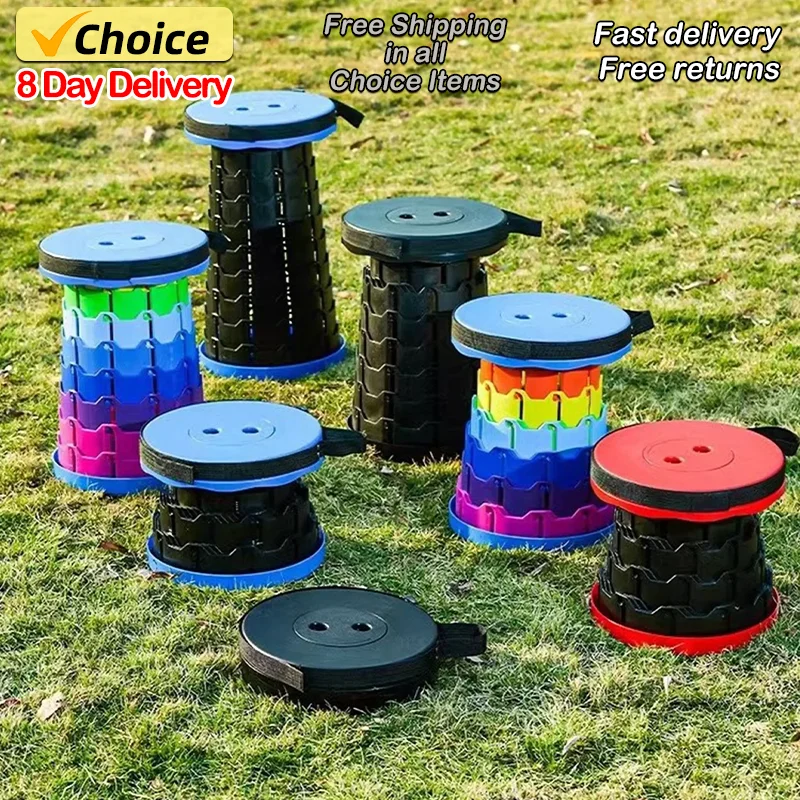 New-Portable-Round-Folding-Chair-Accordion-Chair-Height-Adjustment ...