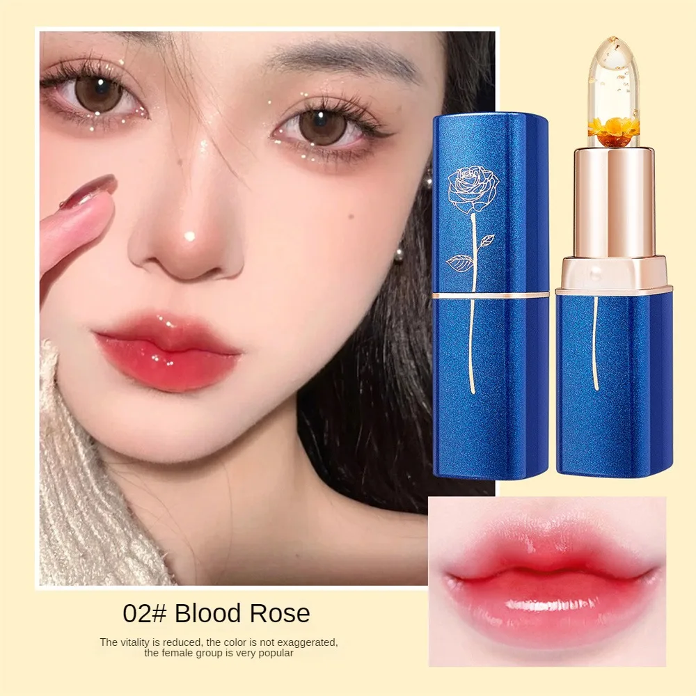 Lessxcoco 3 Colors Flowers Crystal Color Changing Lipstick Moisturizing ...