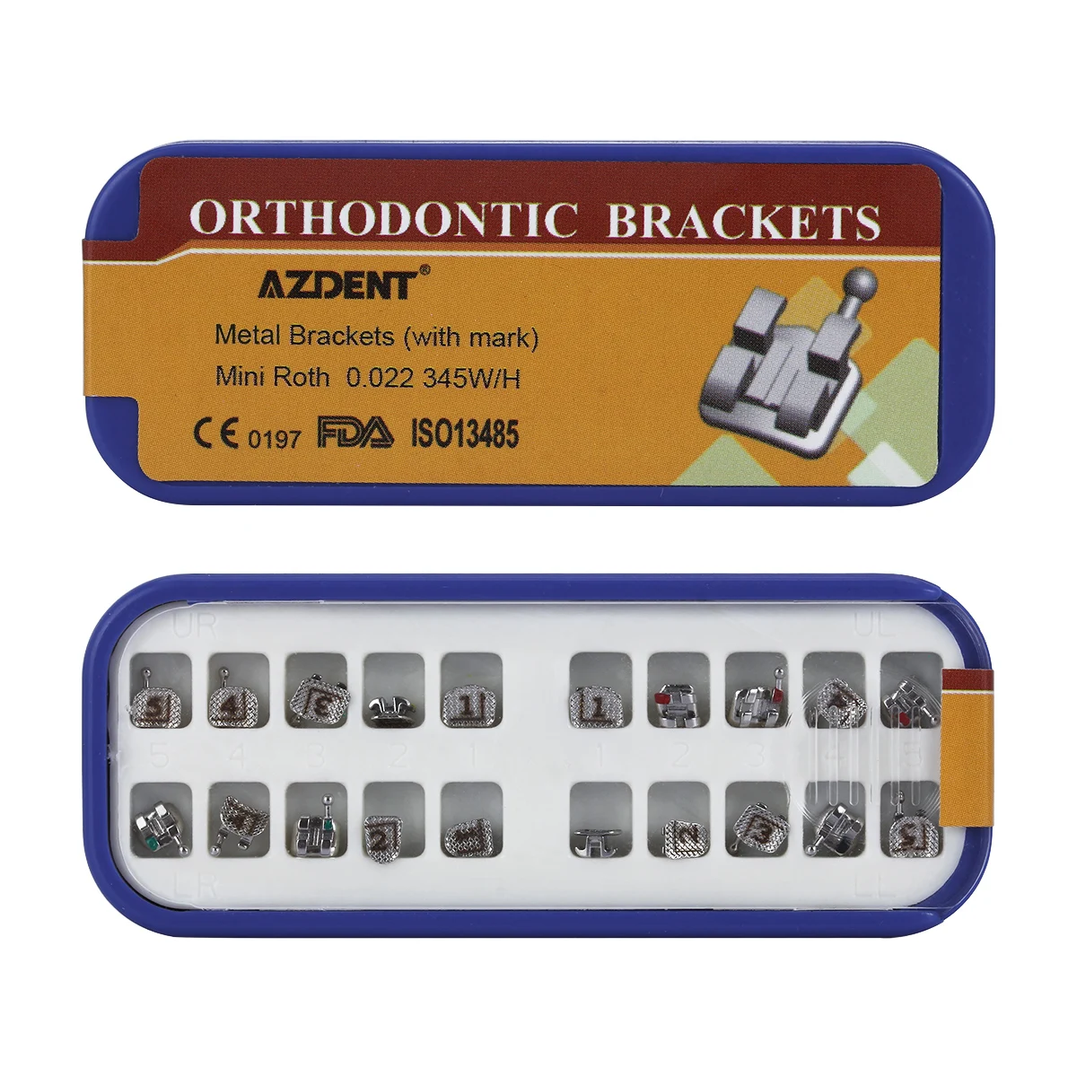 AZDENT-Dental-Brackets-Monoblock-Orthodontic-BracesMetal-Mini-Roth-MBT ...