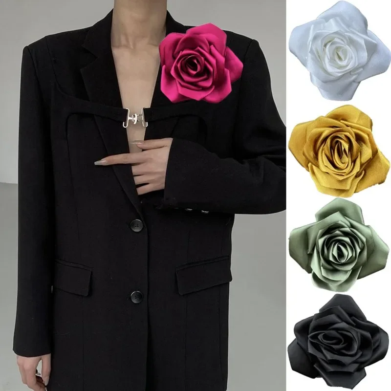 New Fabric Flower Brooch Handmade Corsage Laple Pins Sweater Cardigan ...