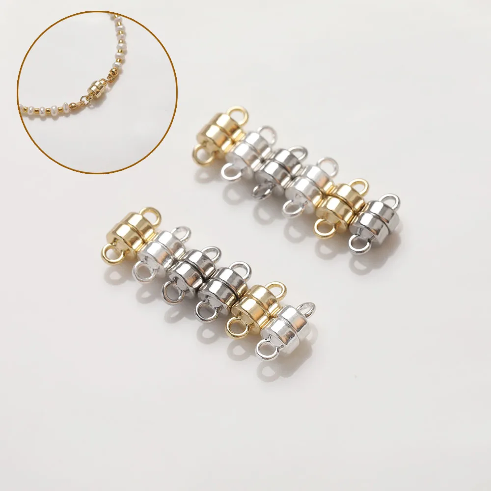 4PCS 14K Gold Plated 5mm Mini Small Magnet Buckle Clasp Necklace ...