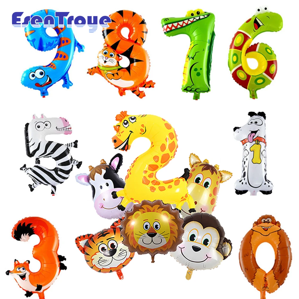 Cartoon-Animals-0-9-Number-Foil-Balloons-Set-Jungle-Safari-Birthday ...