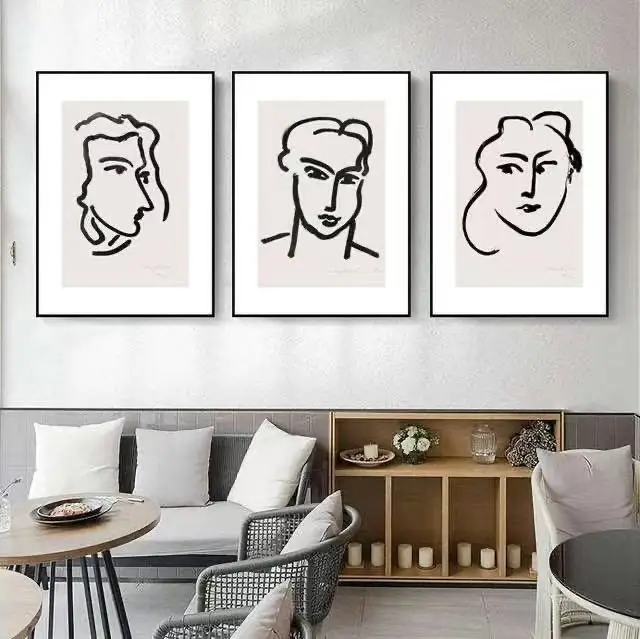 Simple-Nordic-Abstract-Line-Figure-Mattis-Oil-Painting-Poster-Wall ...