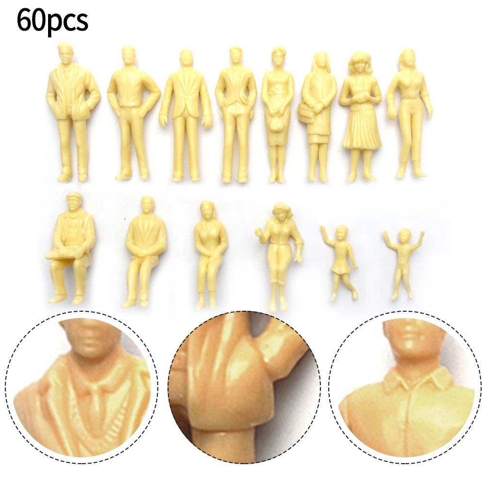 60pcs-Model-Figures-1-87-Painted-Figures-Passenger-HO-Scale-Sitting ...