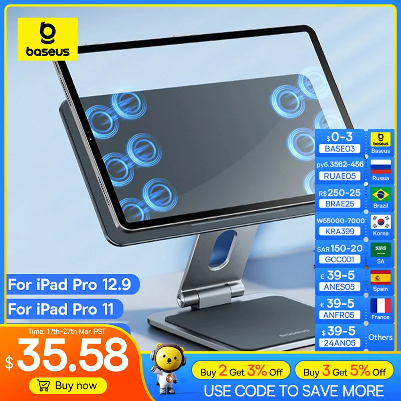 Baseus Magnetic Stand for iPad Pro 11 12.9 Inch for 39.74 USD without ...