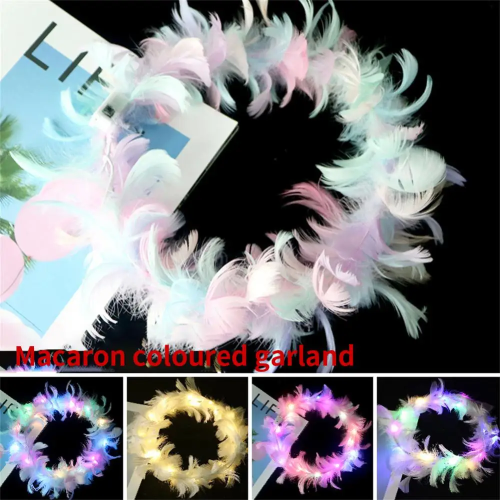 Fairy-Garland-Led-Feather-Luminous-Goose-Feather-Garland-Headgear ...