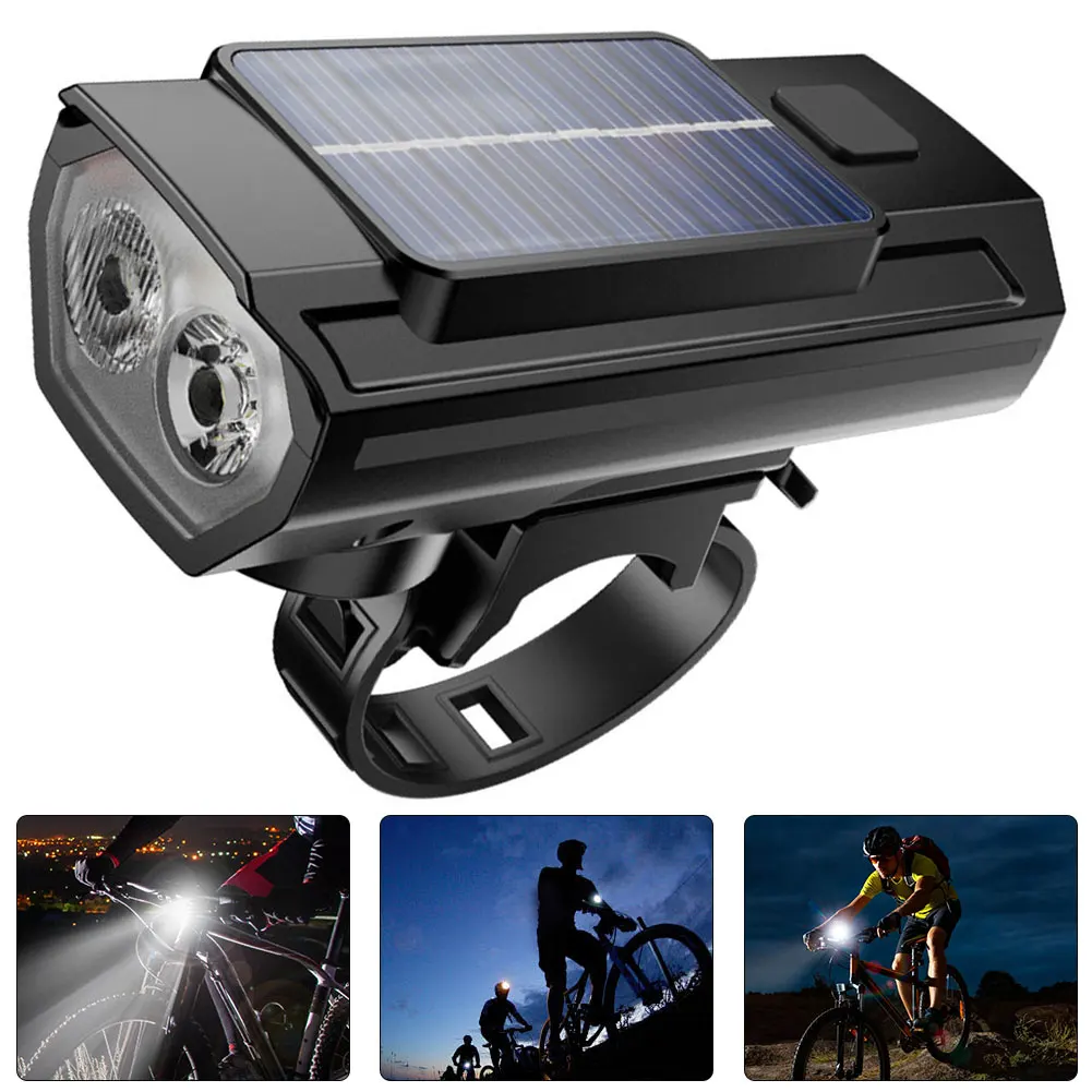Solar-Power-MTB-Road-Bike-Front-Lamp-1200mAh-Bike-Handlebar-Flashlight ...