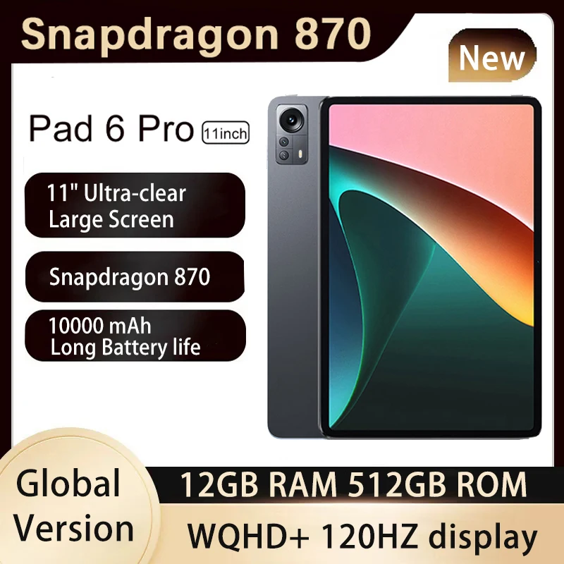 ทุกรุ่น Pad 6 Pro Android Tablet Snapdragon 870เม็ด11นิ้ว120Hz แท็บเล็ต ...