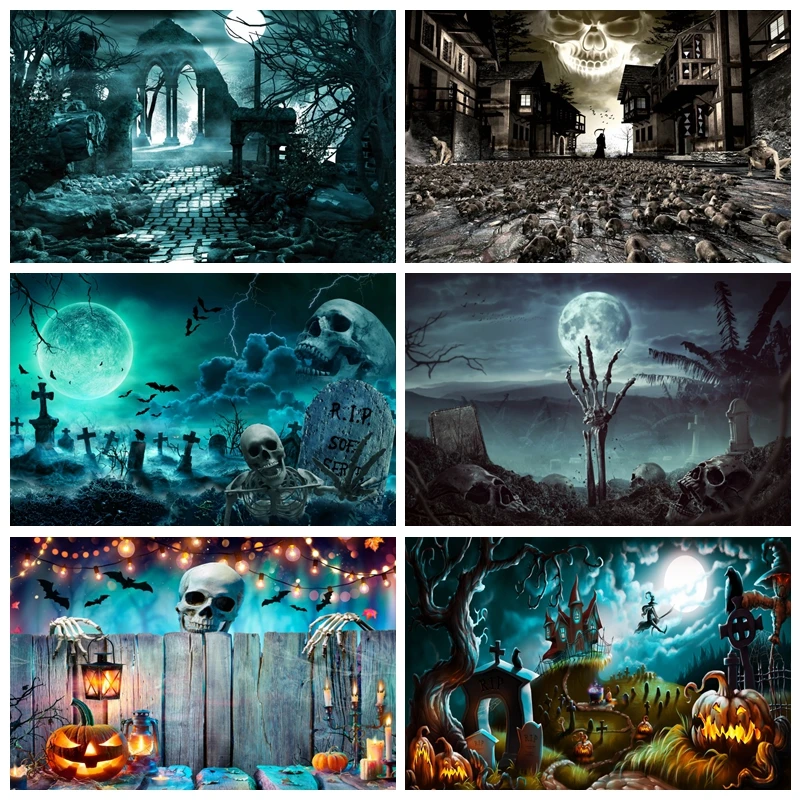 Halloween-Backdrops-Pumpkin-Lights-Horror-Night-Sky-Witch-Castle ...