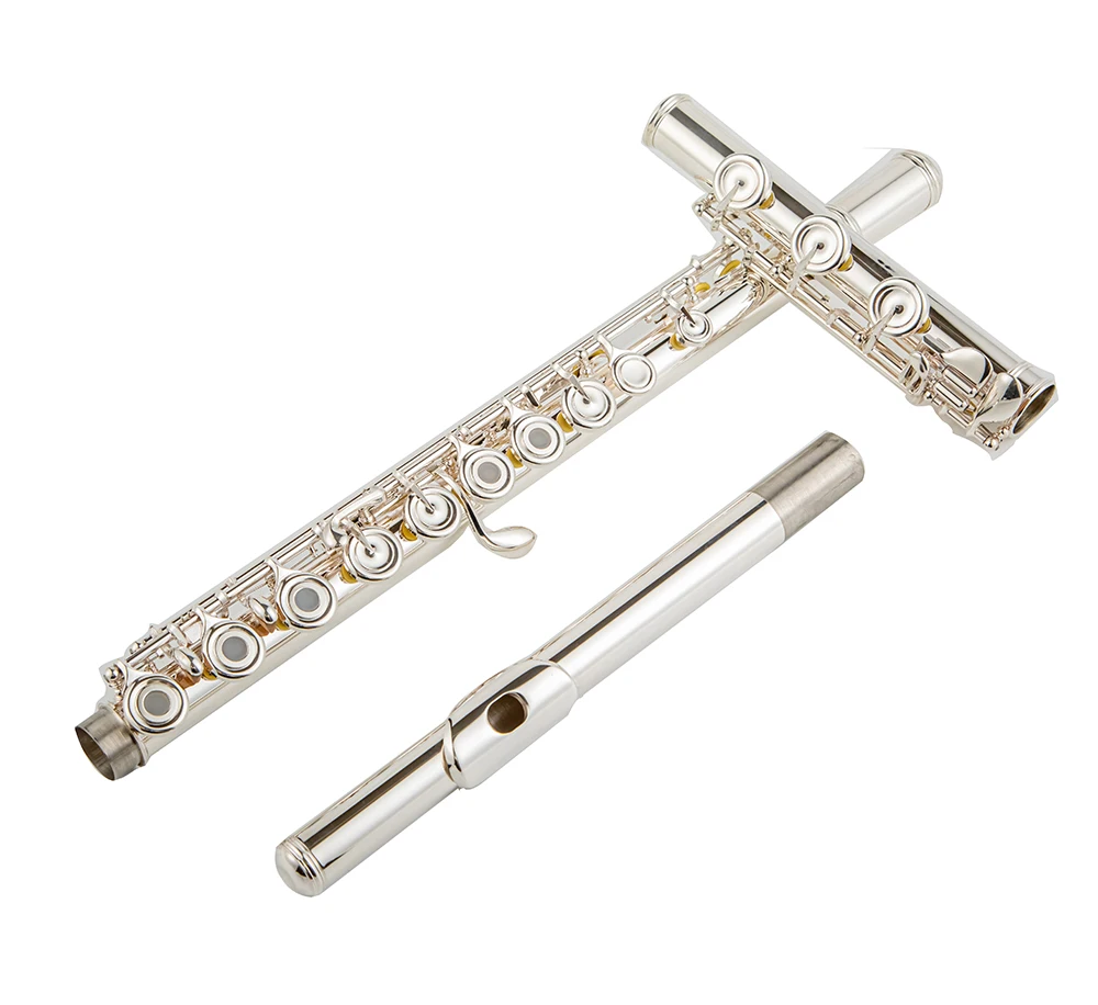17 key open hole flute Silver-Plated C Flute for Beginner– hhad