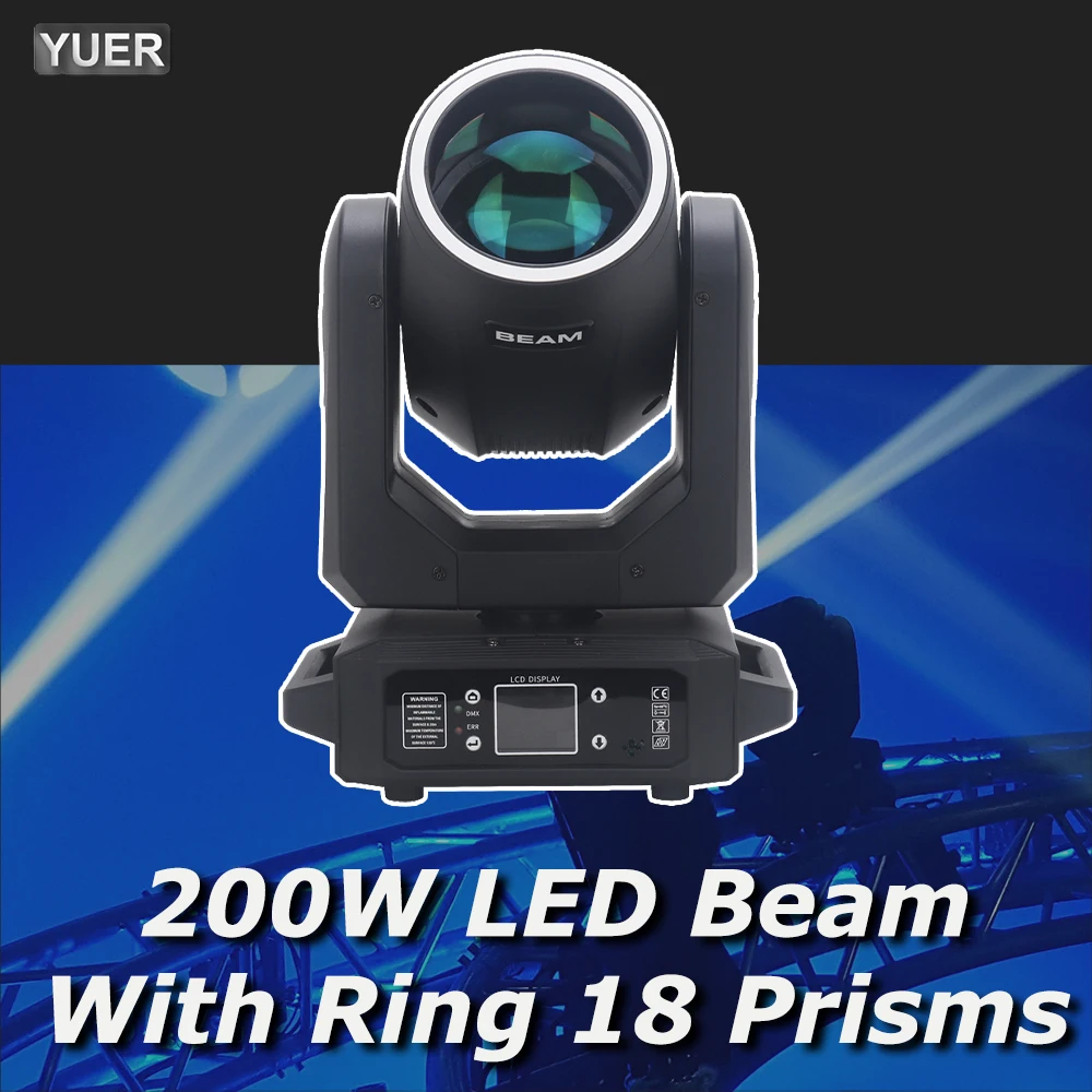 NEW-LED-With-Ring-Moving-Head-Light-200W-Beam-Spot-18-Rotating-Prisms ...