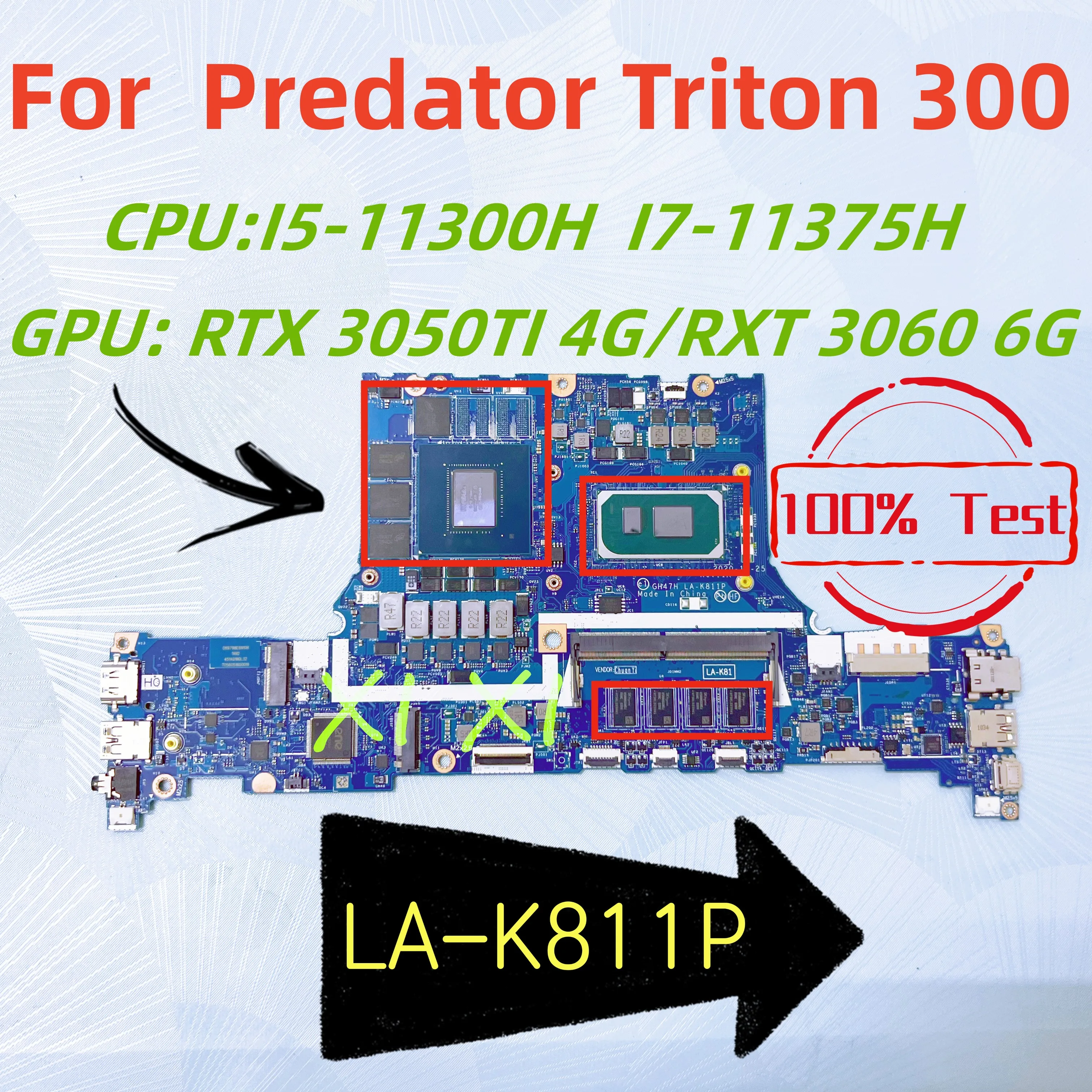 LA-K811P-For-Acer-Predator-Triton-300-laptop-motherboard-With-CPU-I5 ...