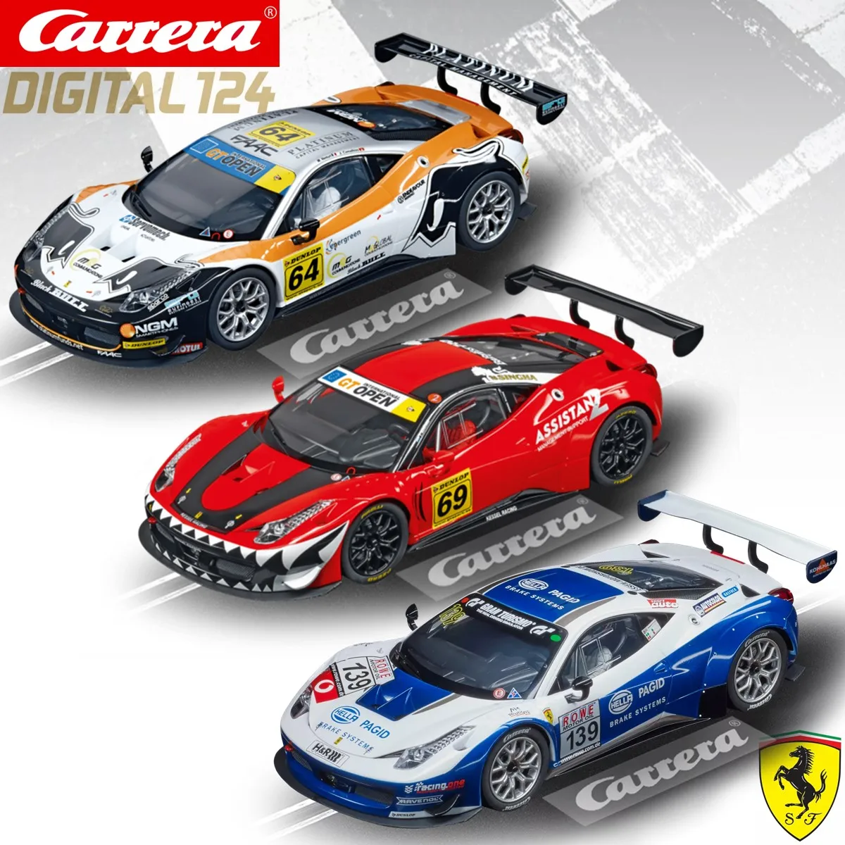 Carrera SlotCar D124 Ferrari 458 Italia GT3 23811 Black Bull Racing No ...