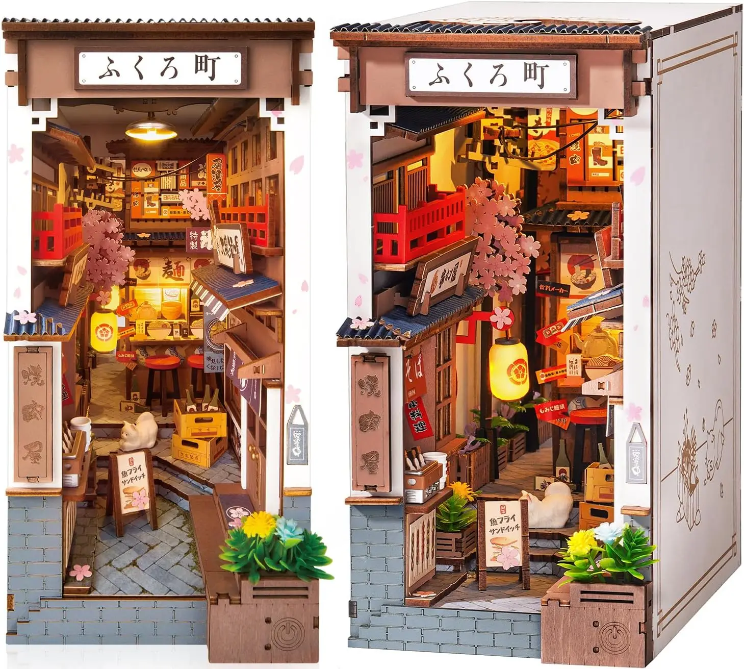 Robotime Sakura Wine Alley DIY Booknook with Lights DIY Miniature Dolls ...