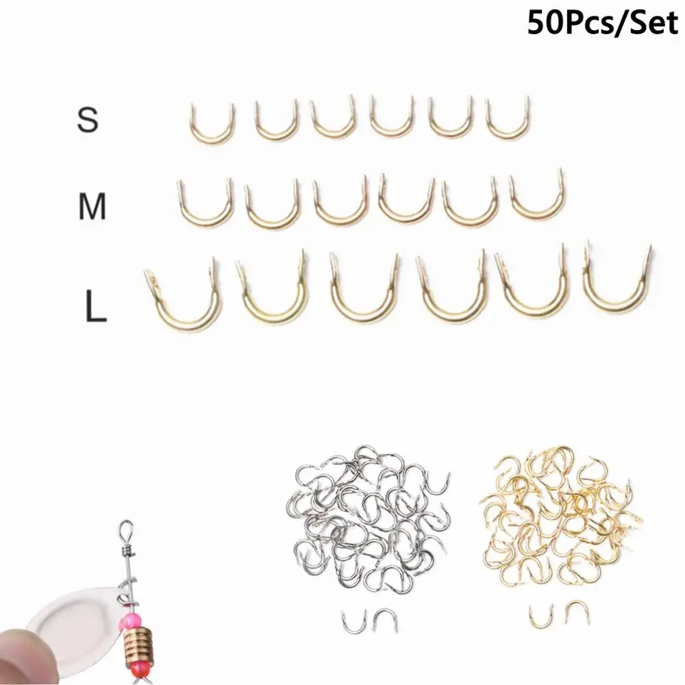 50PCS/Lot Folded U-Shaped Clip Clevises Easy-Spin Solid Brass Fishing ...