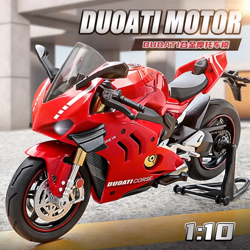 1:10 V4S Simulation alloy motorcycle model sound and light sliding ...