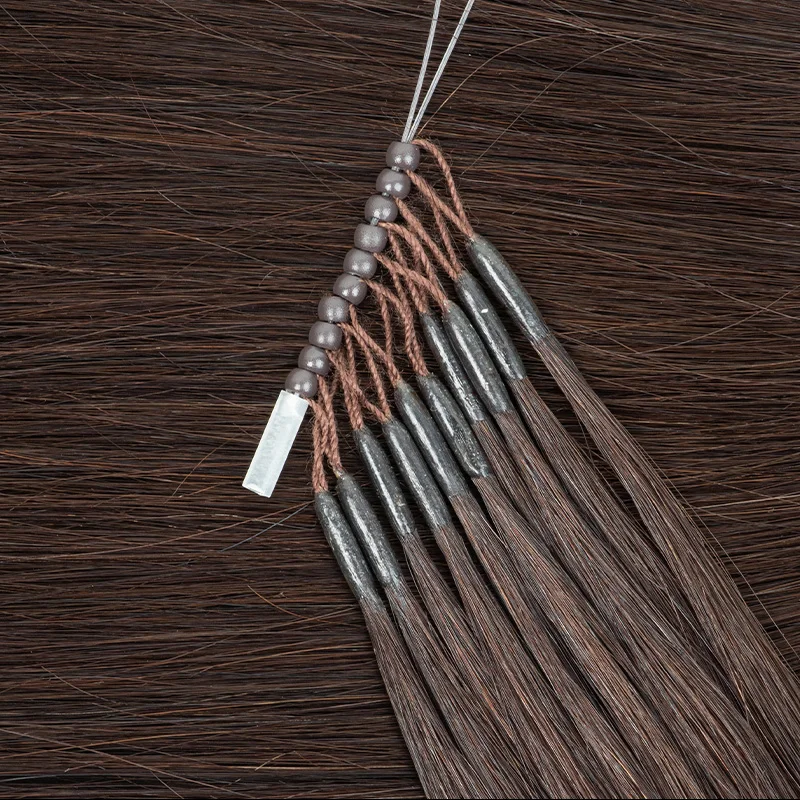 8D Micro Link Hair Extensions Human Hair Nano Rings With Fish Line Hair ...