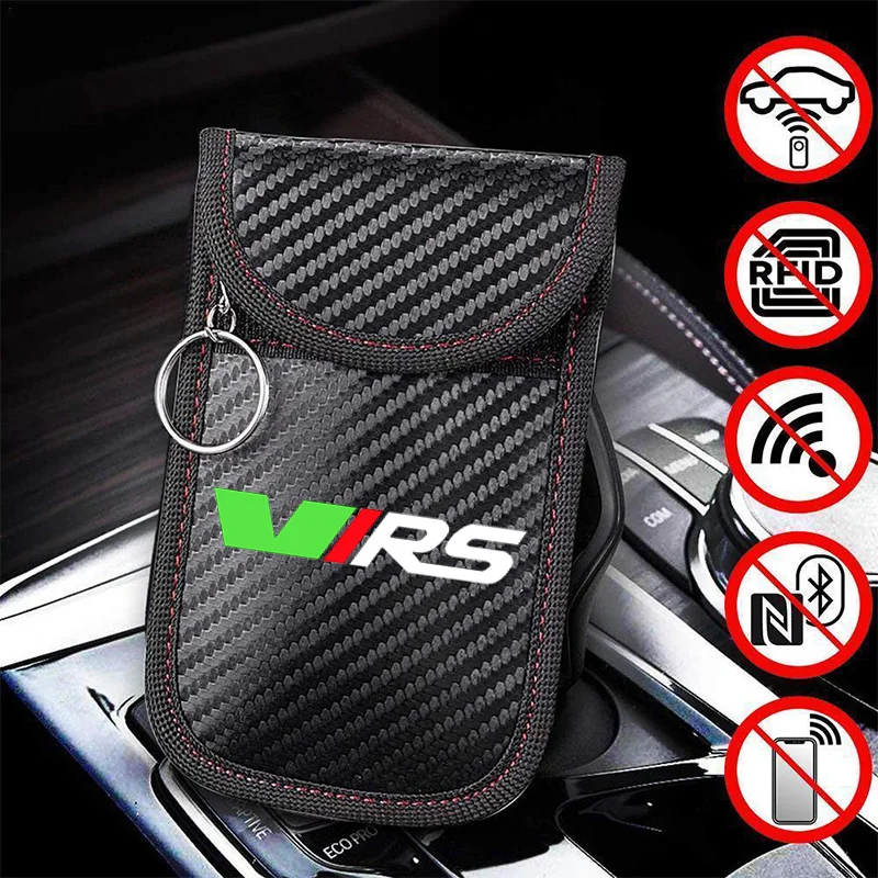 Carbon Fiber Car Keys Case Keychain RFID Shielding Key Credit Card For ...