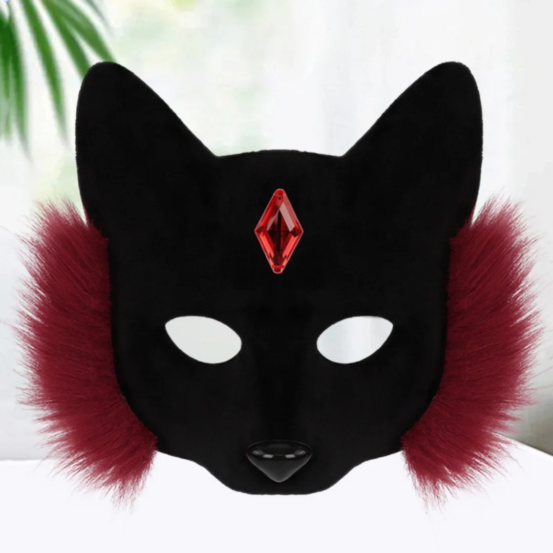 Animal Half Face Mask 3d Nose Costume Prop Mask Furry Fox Mask Fluffy ...