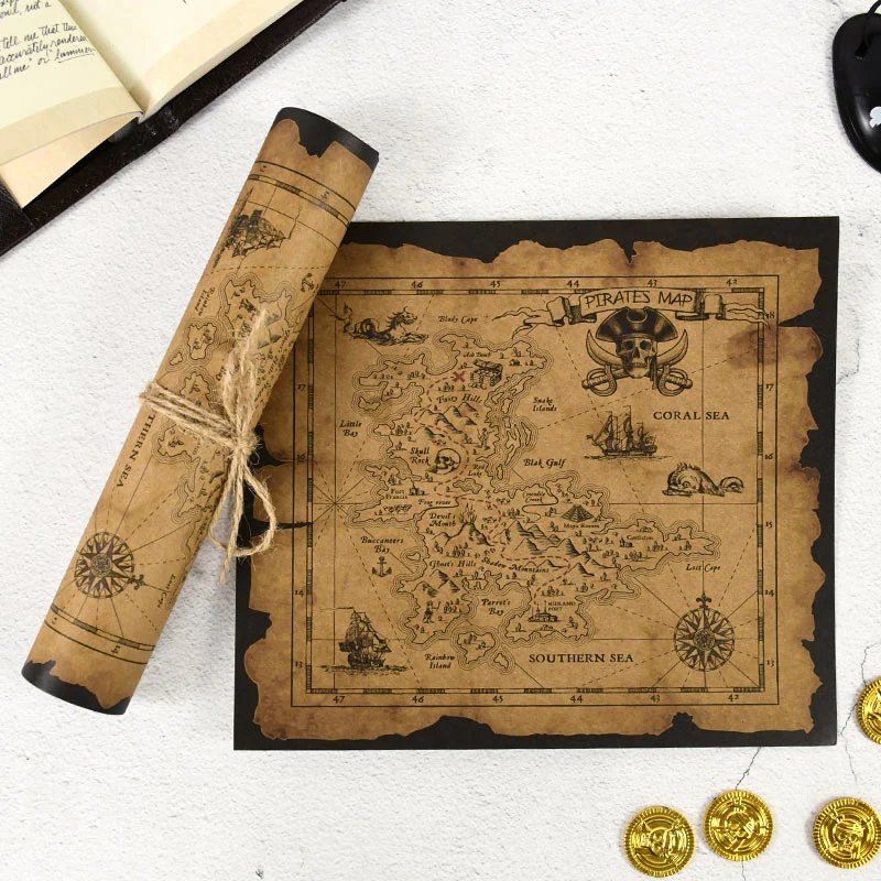 Cl-ssico-Vintage-World-Map-of-Caribbean-Sea-Pirate-Mapa-do-Tesouro ...
