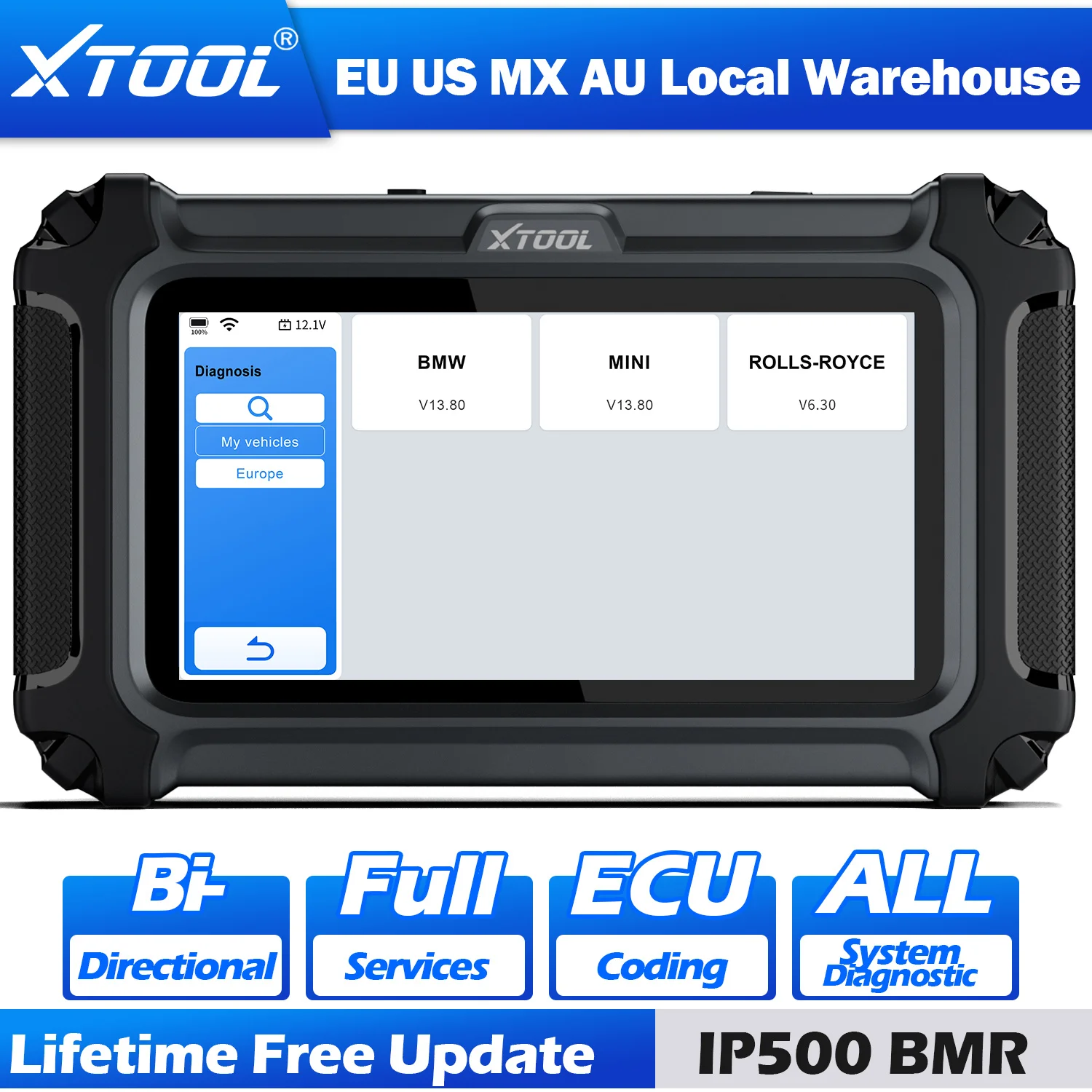 XTOOL InPlus IP500 For BMW Lifetime Free Update Bidirectional Scanner ...
