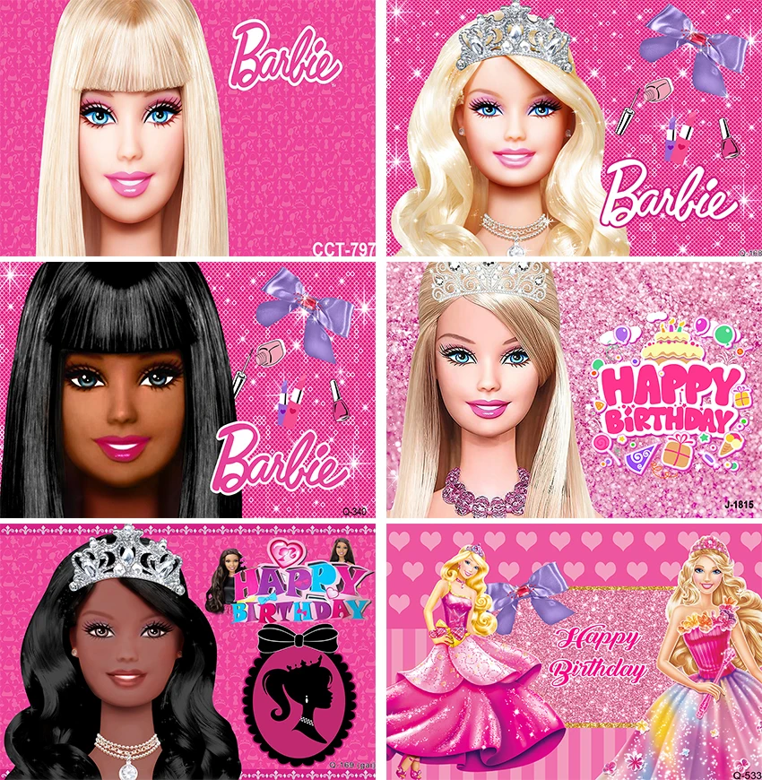 Disney-Fondo-de-princesa-Barbie-para-ni-os-tel-n-de-fondo-de-vinilo-con ...