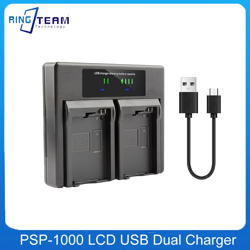 Universal PSP-1000 LCD USB Dual Battery Charger For Sony PSP-2000 PSP ...