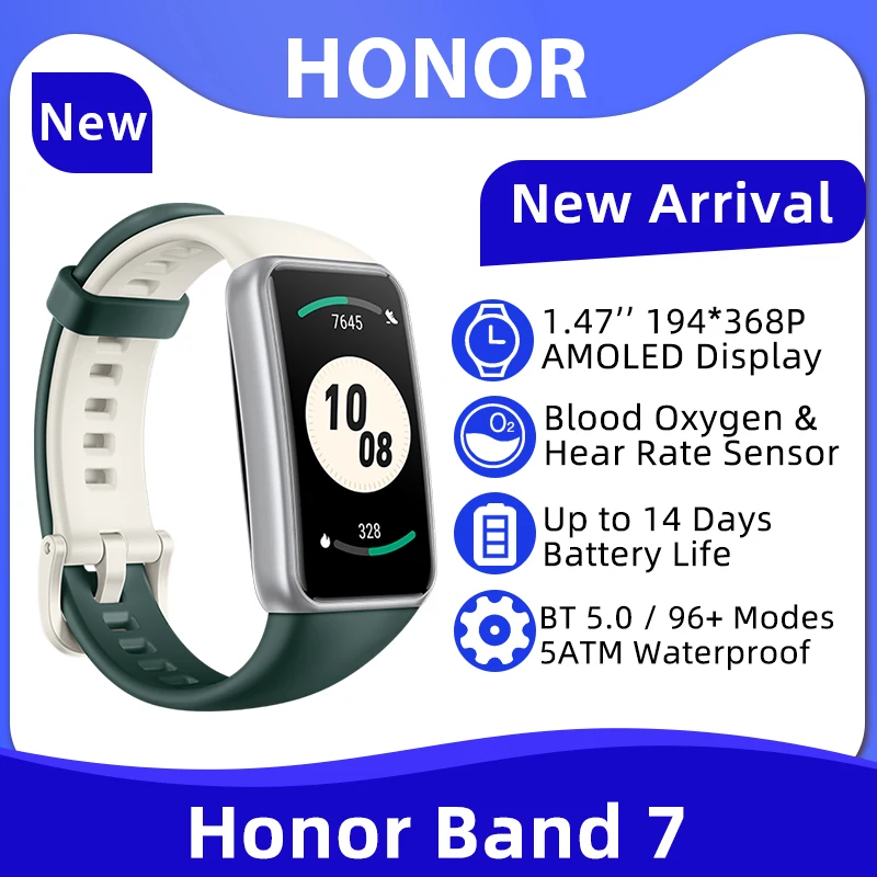 Honor-Band-7-Smart-Bracelet-7-1-47-AMOLED-Screen-Blood-Oxygen-Heart ...