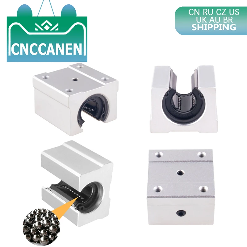 SBR12UU SBR16UU SBR20UU SBR13UU Linear Ball Bearing Block 4pcs Linear Slider For CNC Router SBR ...