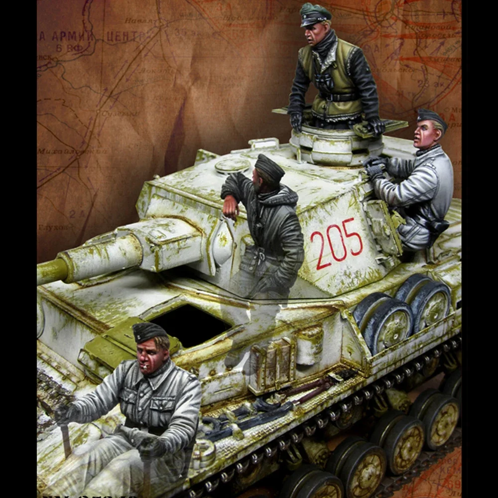 1/35 WWII tank crew Set, 4 people, Resin Model figure soldier, WW2 ...