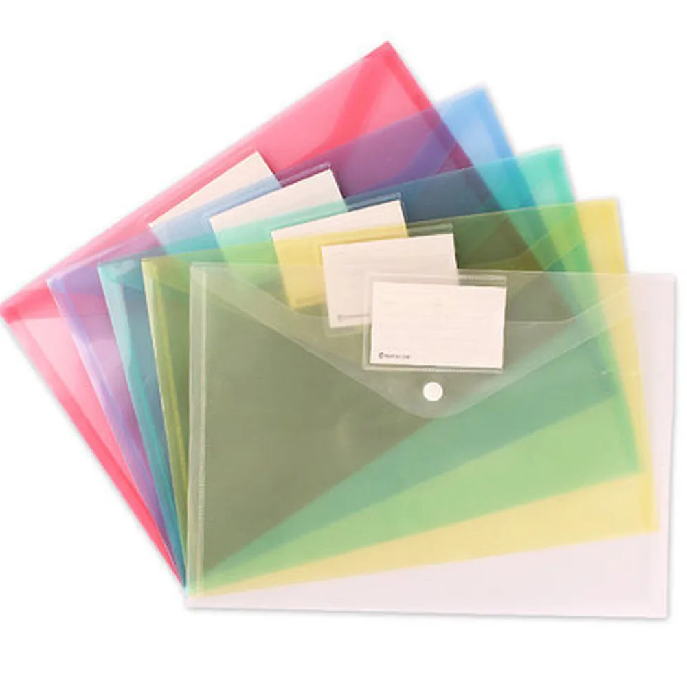 A4-Clear-Document-Bag-6-Colors-Paper-File-Folder-Letter-Envelope ...