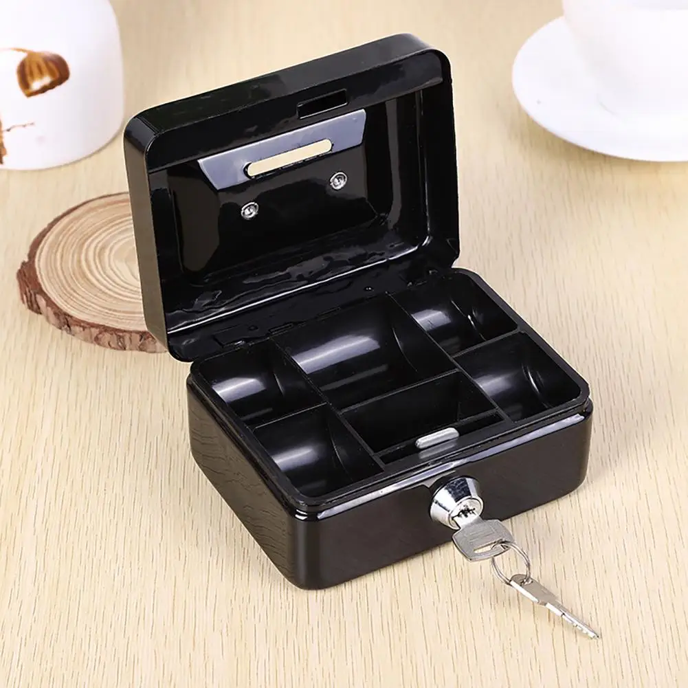 Mini-Cash-Box-with-Security-Lock-And-Two-Keys-Compact-Shock-proof ...