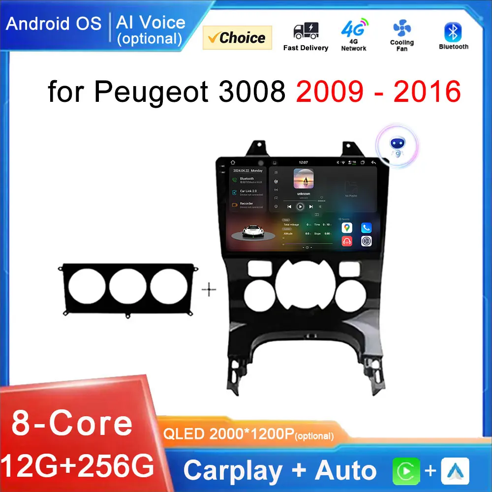 GPS-Navigation-9-Android-Auto-for-Peugeot-3008-2009-2016-Car-Radio ...
