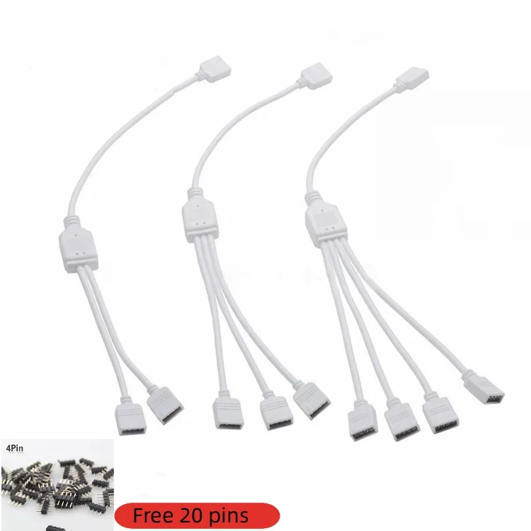 RGB-LED-Strip-Light-Link-lines-Solder-Free-Connecting-Cable-4pin-One ...