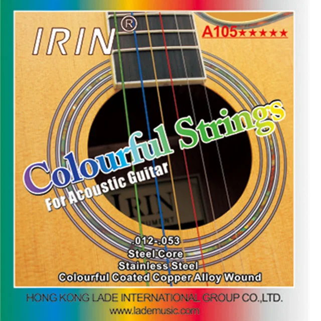IRIN 6Pcs/Set Acoustic Guitar Strings Rainbow Colorful Guitar Strings E ...
